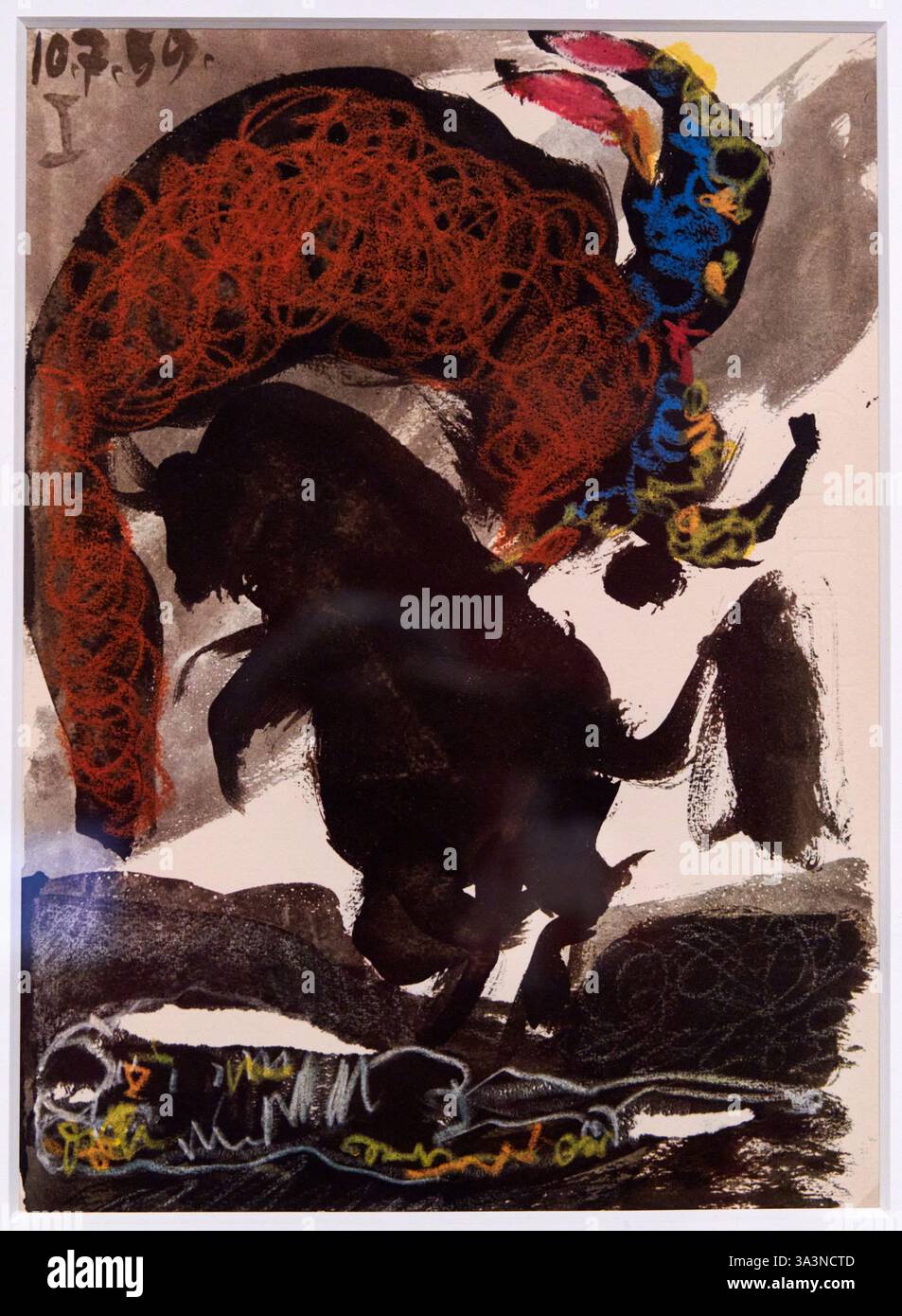 Bulls and bullfighters, Matador and bull, 1959, 1961, Lithography ...
