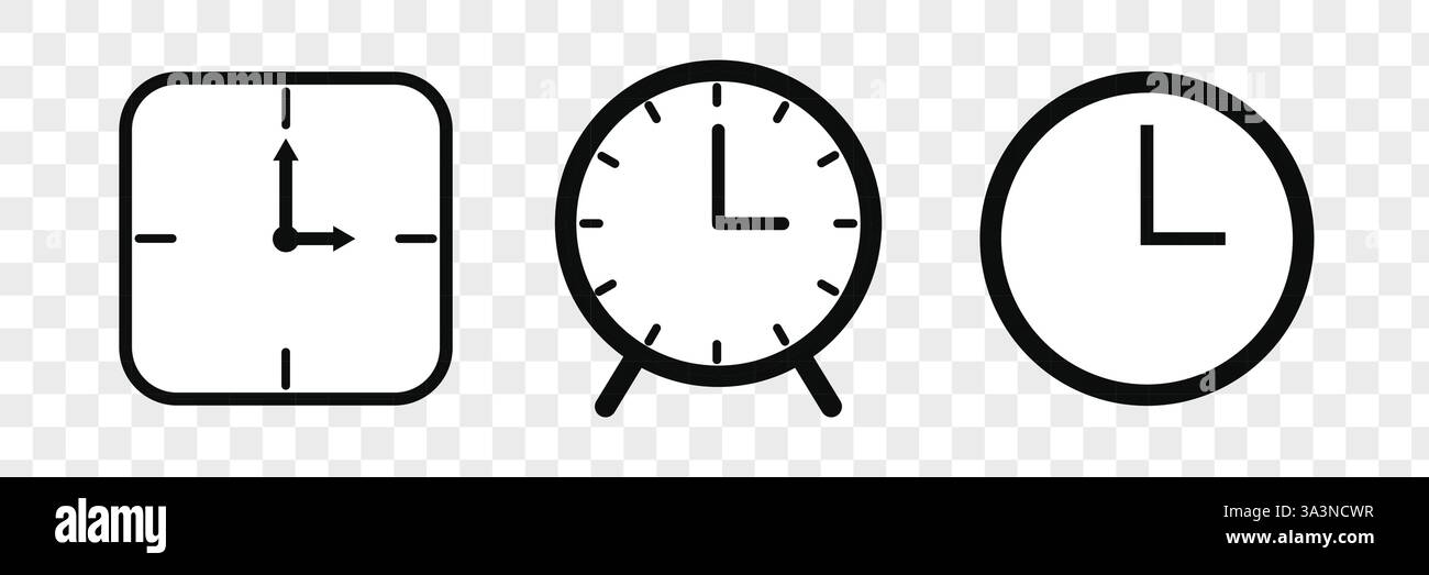 Classic clock face vector mockup isolated on transparent background ...