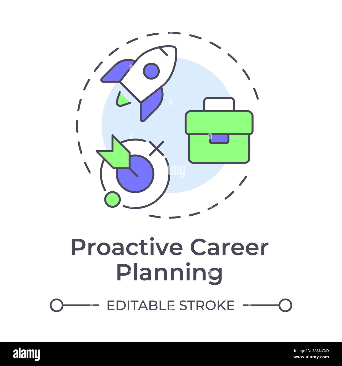 Proactive career planning multi color concept icon Stock Vector Image ...