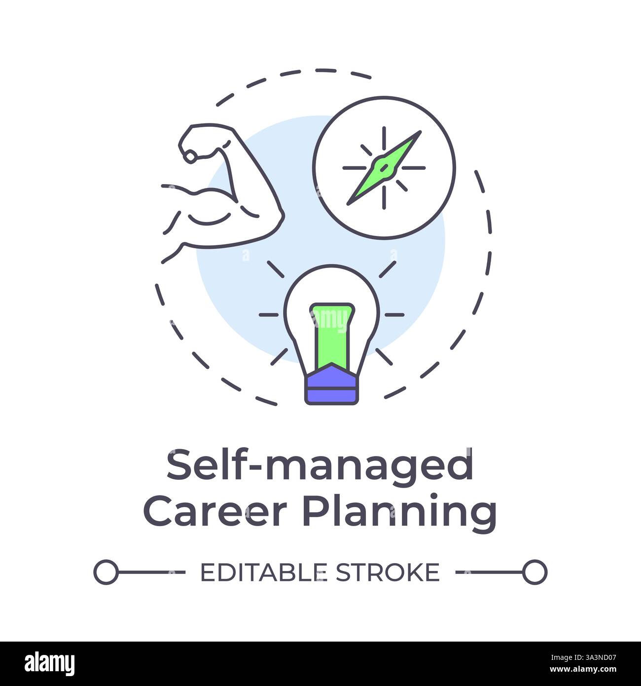 Self managed career planning multi color concept icon Stock Vector ...