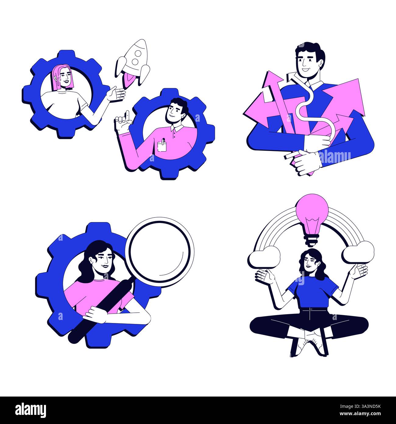 Problem solving vector illustration concept set Stock Vector Image & Art - Alamy