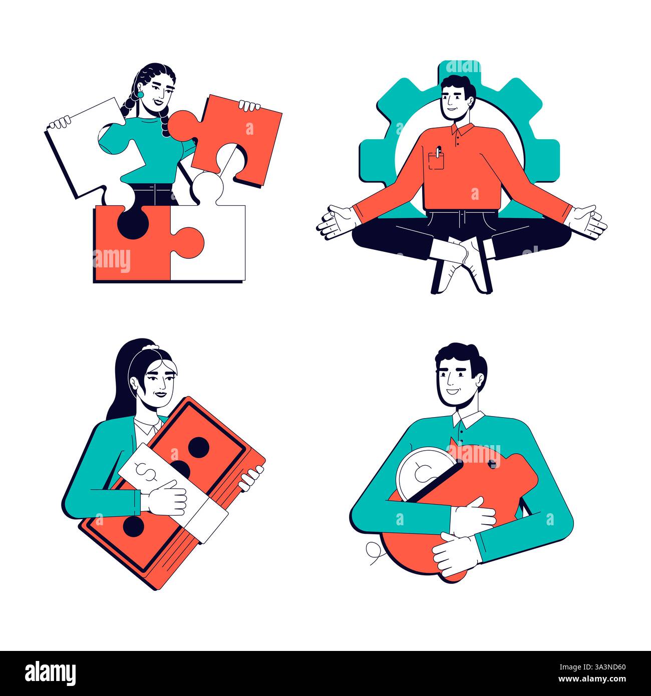 Financial management vector illustration concept set Stock Vector Image ...