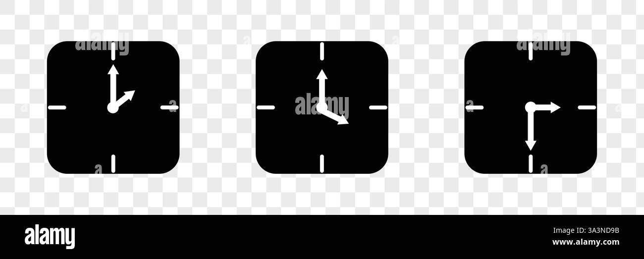 Clock numbers hands vector Black and White Stock Photos & Images - Alamy