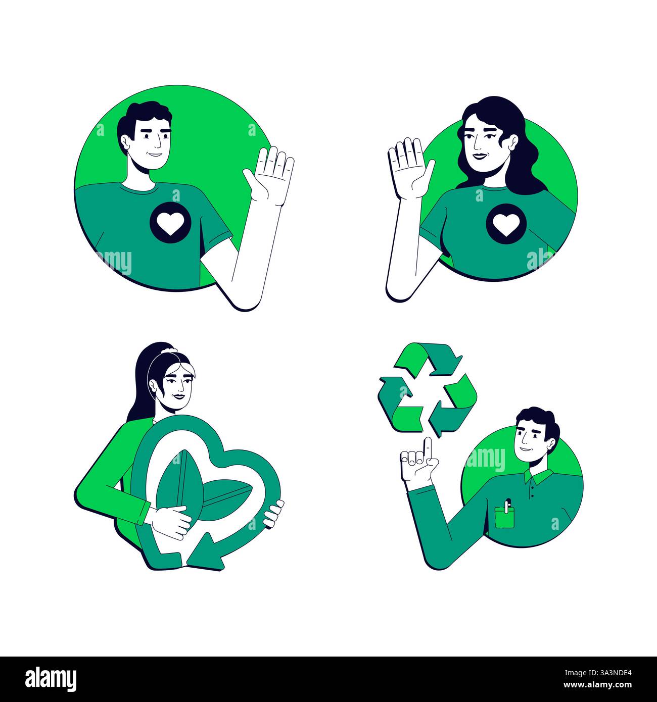 Ecology preservation vector illustration concept set Stock Vector Image & Art - Alamy