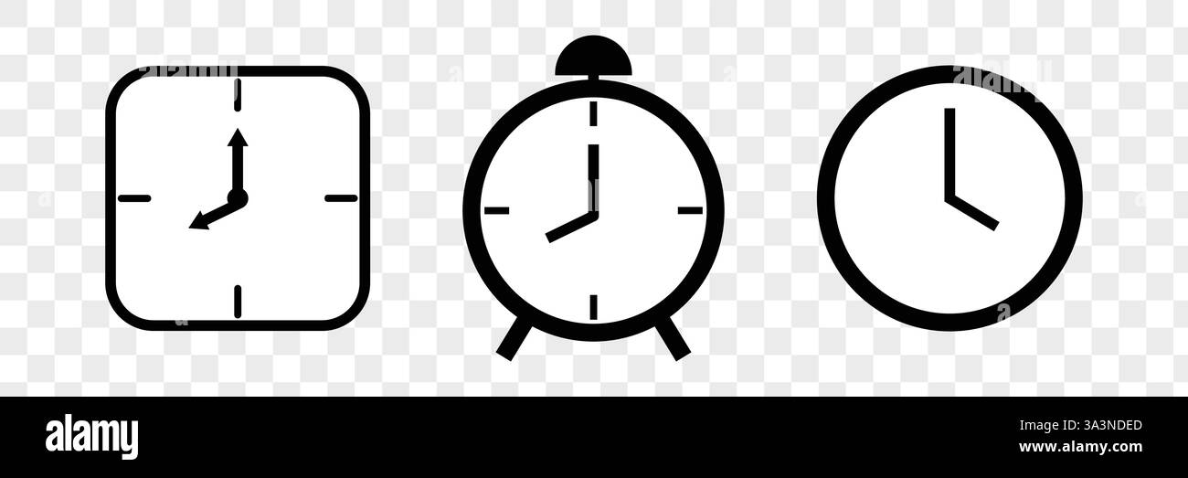 Classic clock face vector mockup isolated on transparent background ...