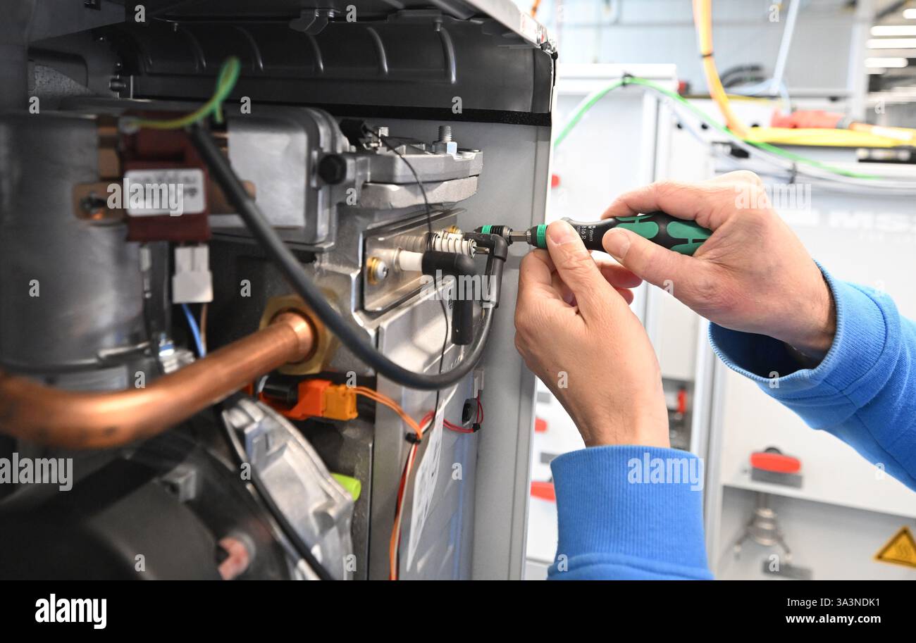 Wernau, Germany. 13th Mar, 2025. A test engineer from the Bosch Home ...