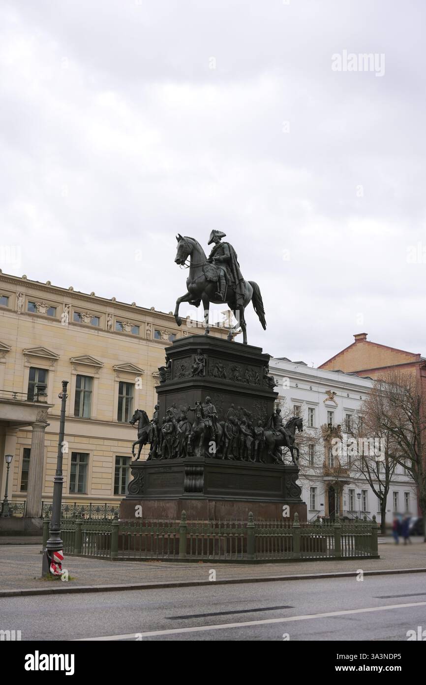 Berlin, Germany 02.13.2025 Equestrian Monument of Frederick the Great ...