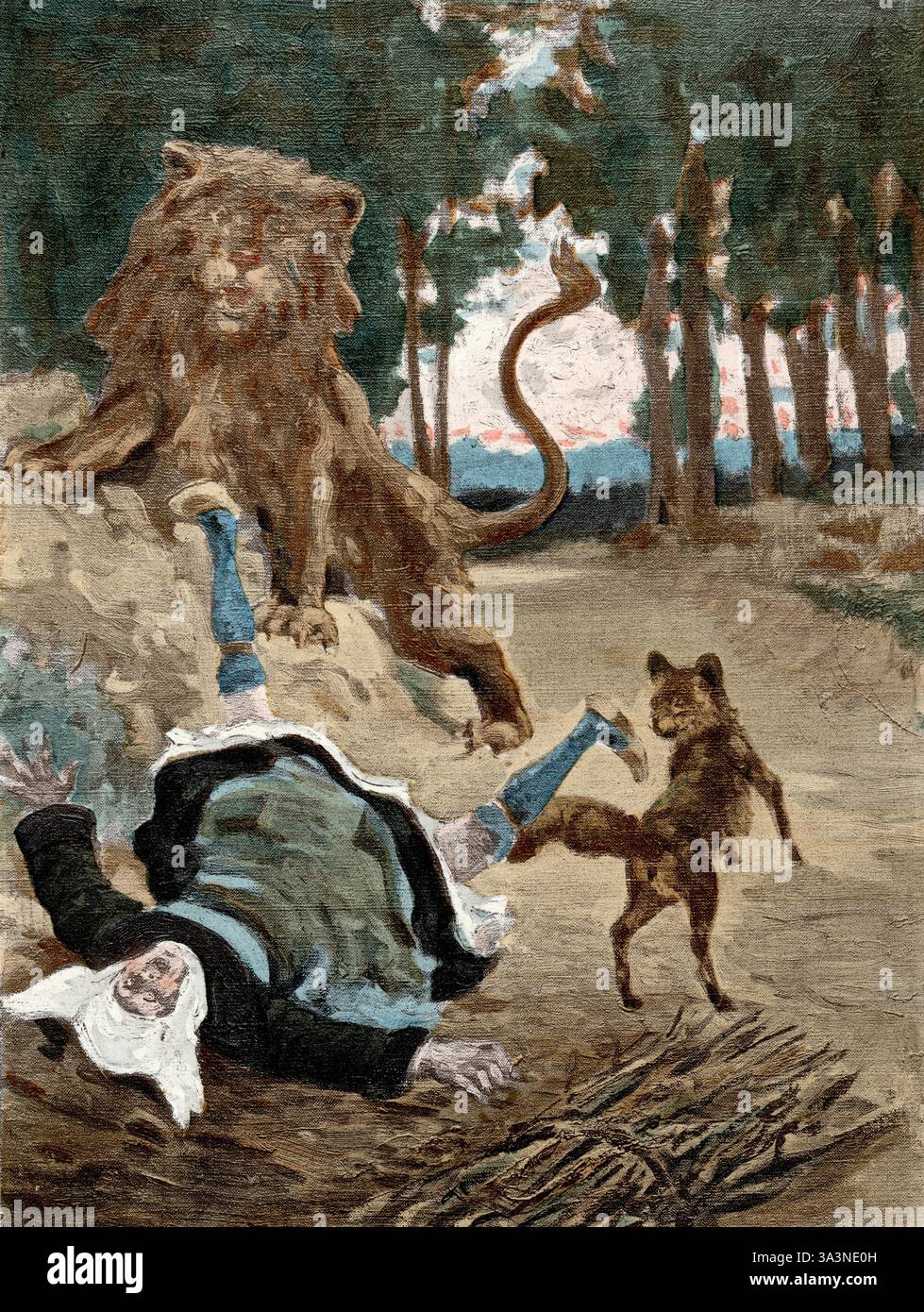 scene from Francois Rabelais's Gargantua and Pantagruel, by Jules Garnier. Chapter 2.XV. How ...