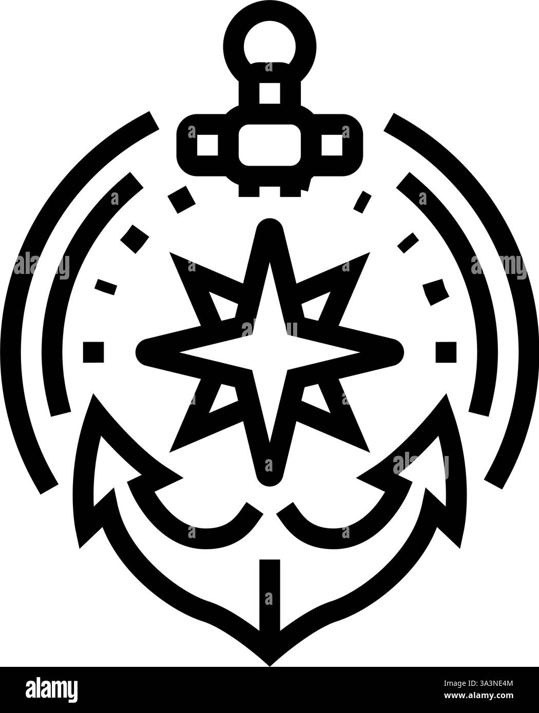 nautical compass world ocean line icon vector illustration Stock Vector ...
