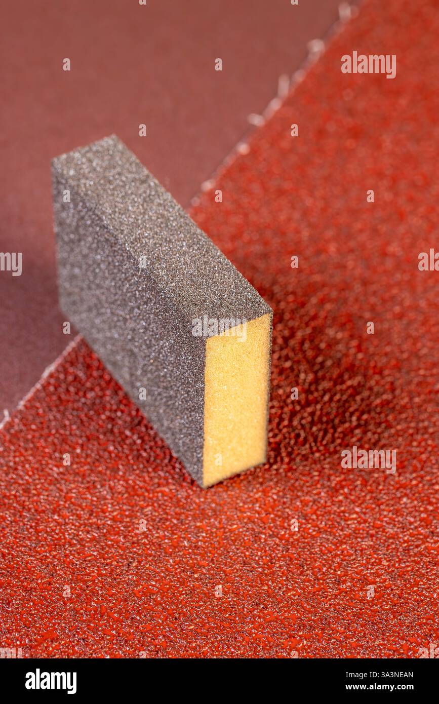 sandpaper for metal processing close up, different sandpaper for coarse ...