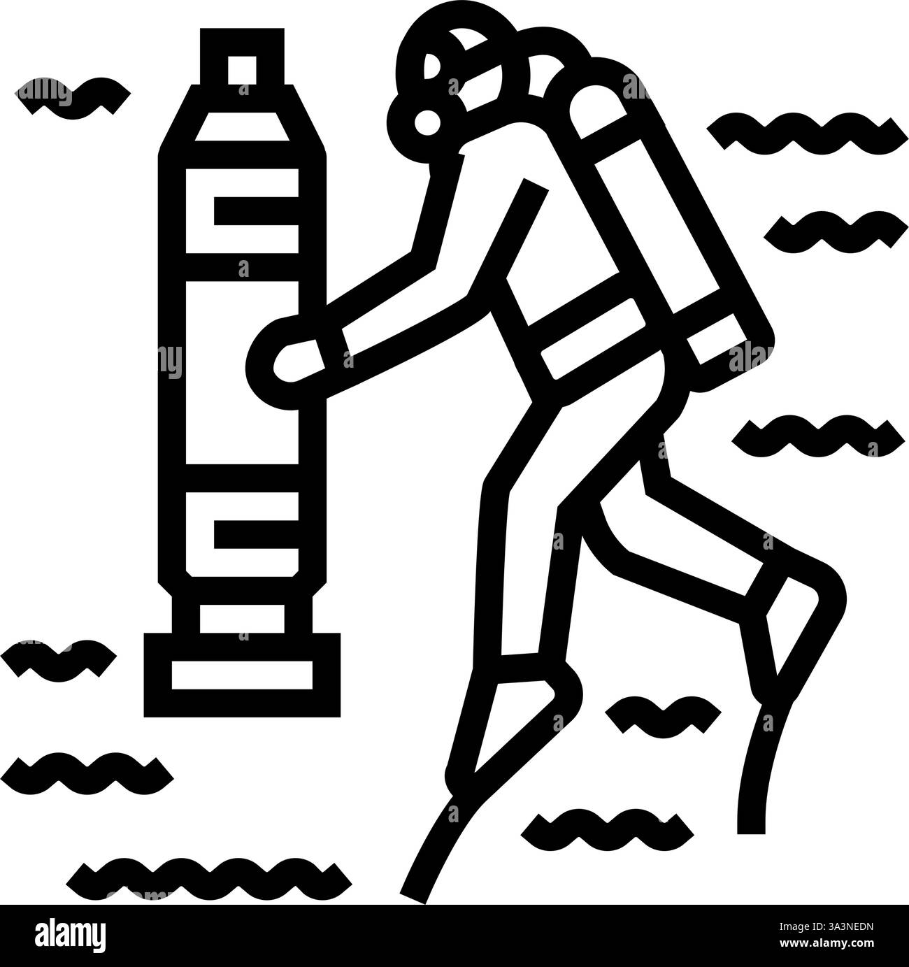 oceanographer equipment world ocean line icon vector illustration Stock ...