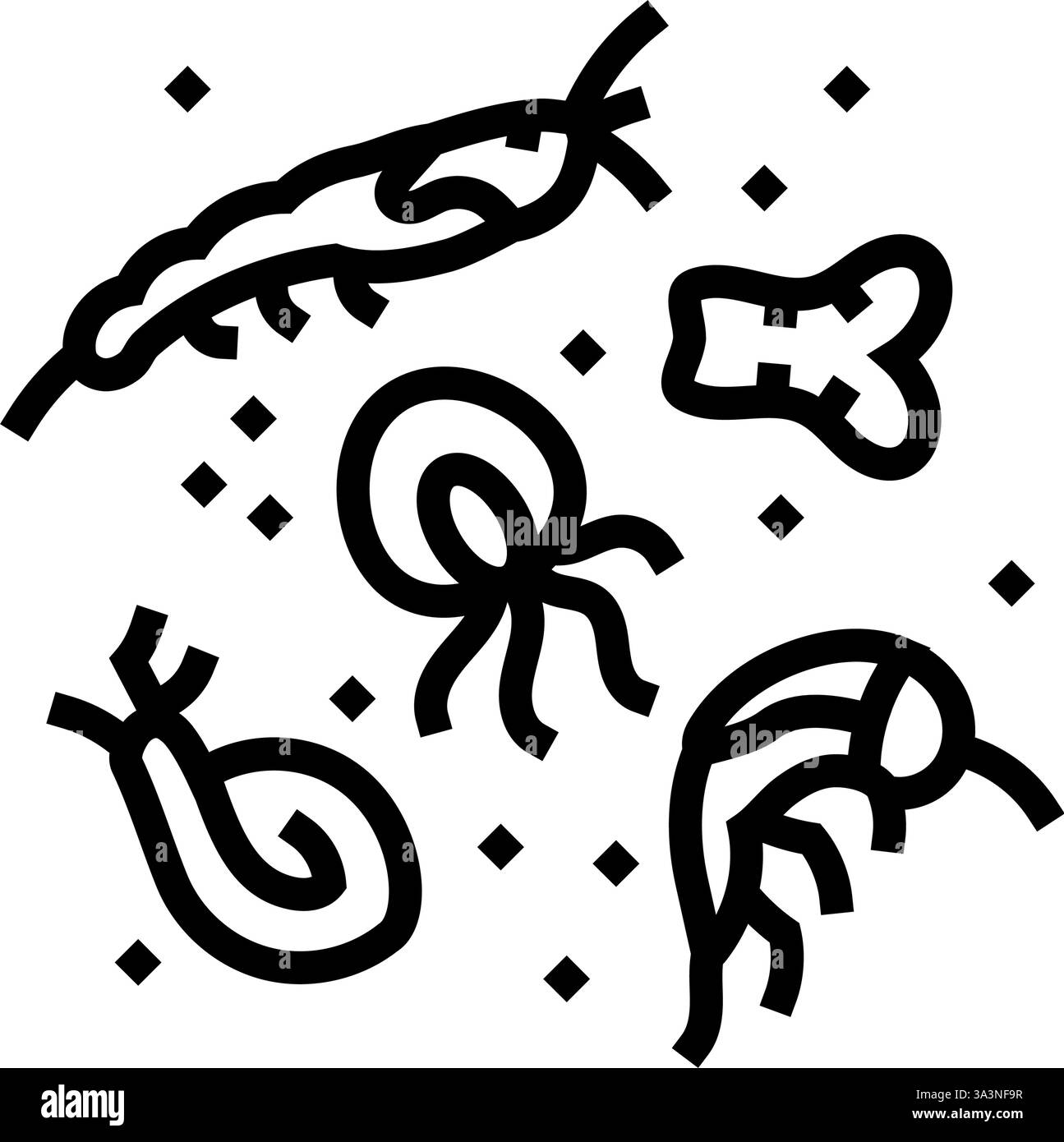 plankton world ocean line icon vector illustration Stock Vector Image ...