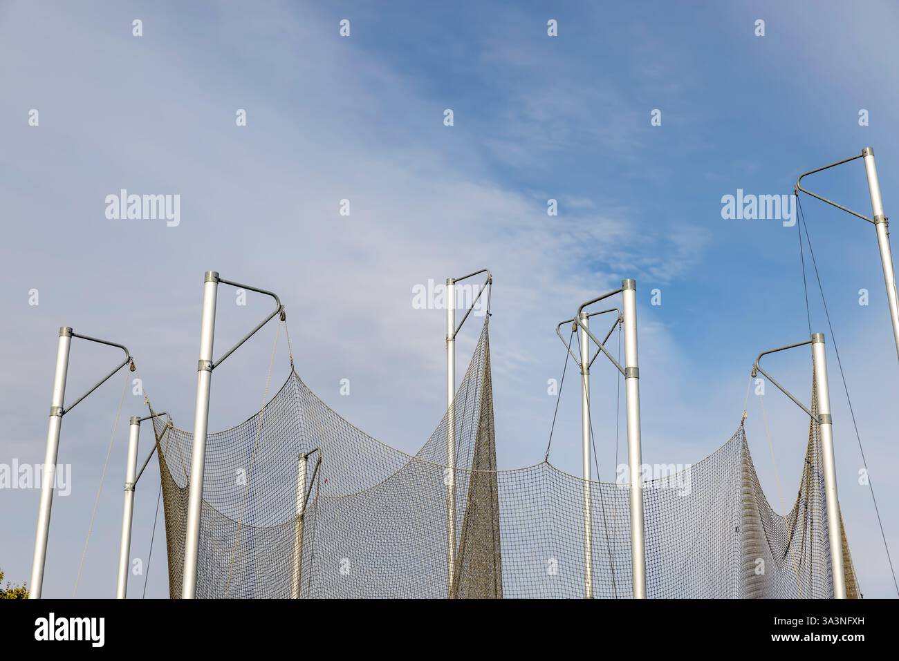 fencing with synthetic net to protect spectators at hammer throwing ...