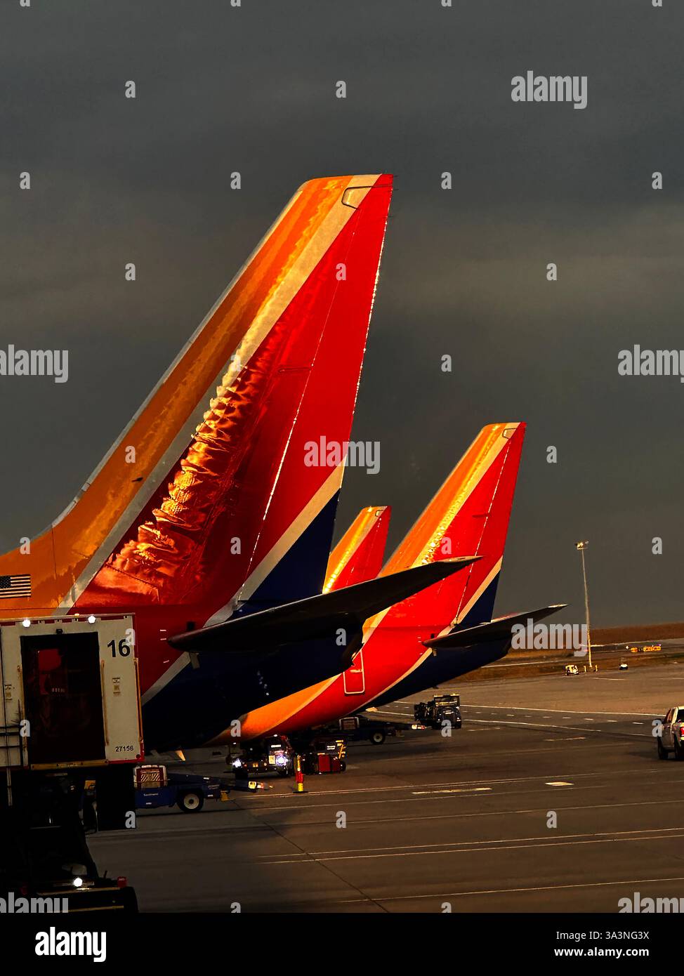 Southwest Airlines Boeing 737 tails in Denver Stock Photo - Alamy