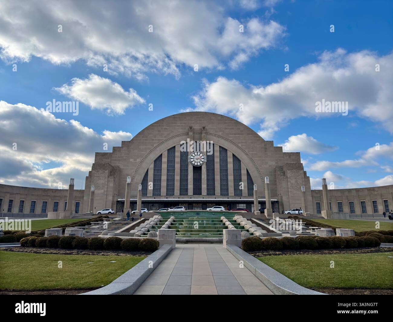 Union Terminal in Cincinnati featuring Art Deco architecture, clock ...