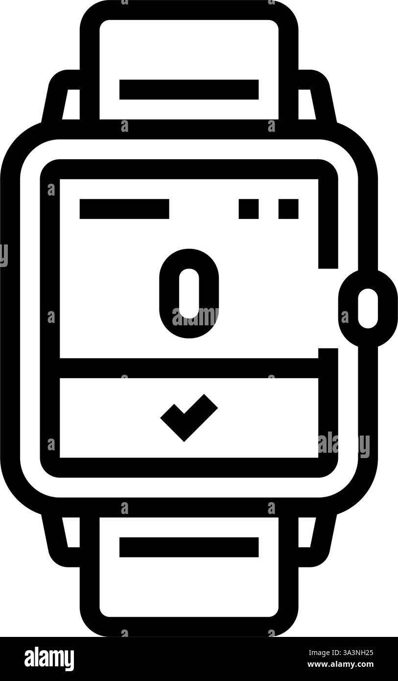 smartwatch breathing exercise tech line icon vector illustration Stock ...