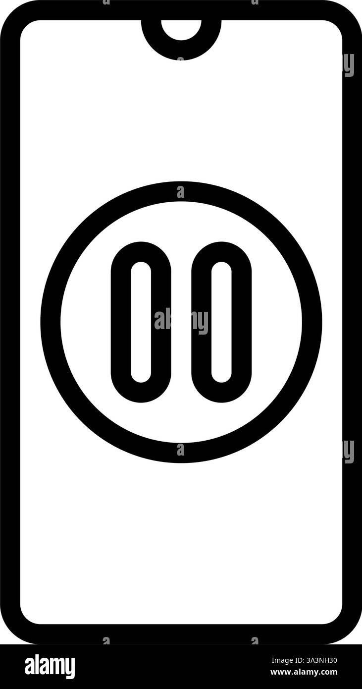 smartphone pause mindful tech line icon vector illustration Stock ...