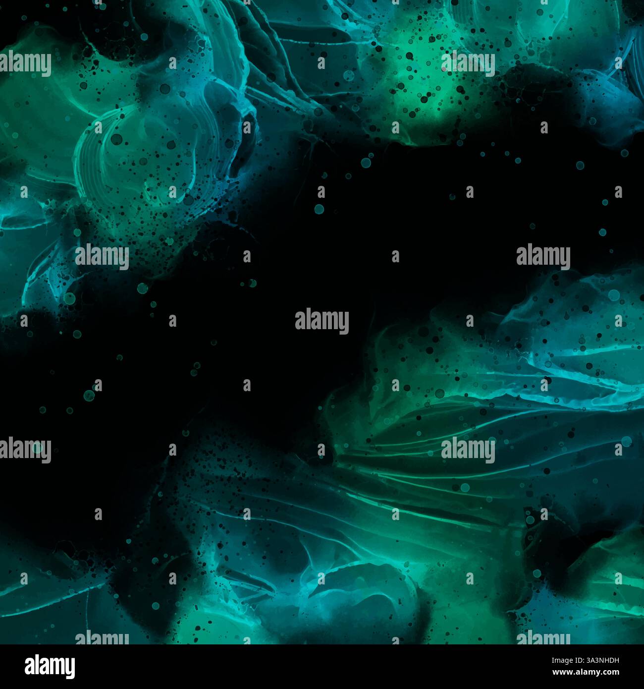 Hand painted elegant dark teal alcohol ink background design Stock ...