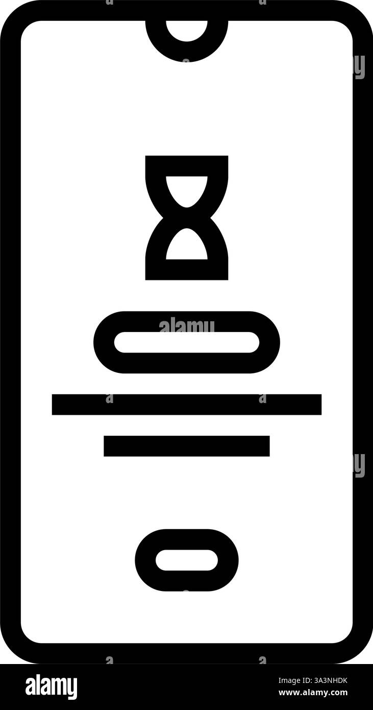 social media timer mindful tech line icon vector illustration Stock ...