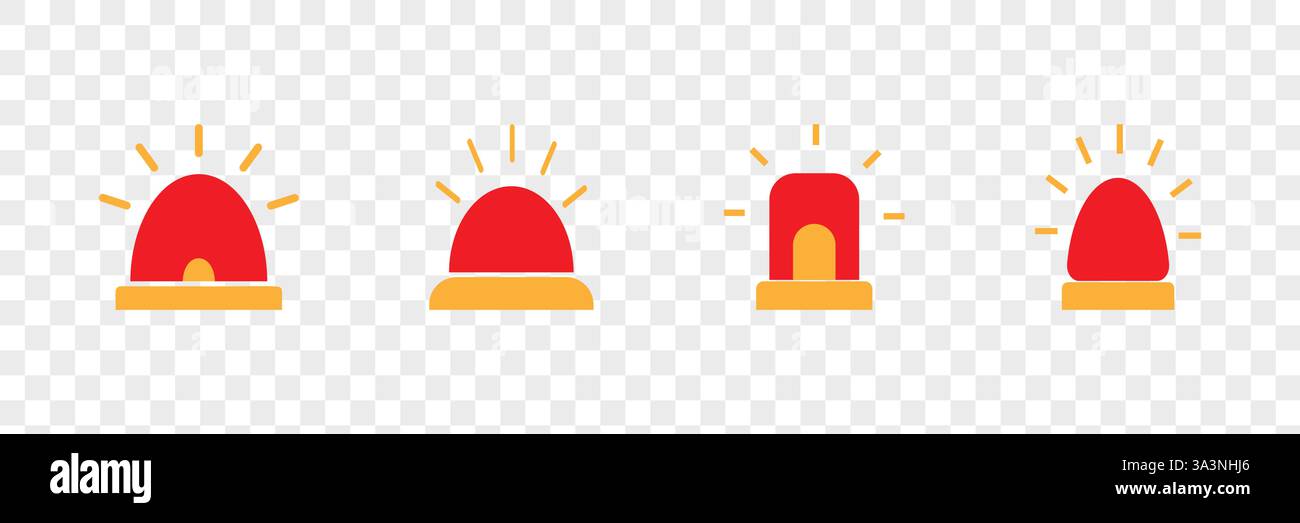 Police siren. Vector realistic pictures of fire or police siren Stock ...