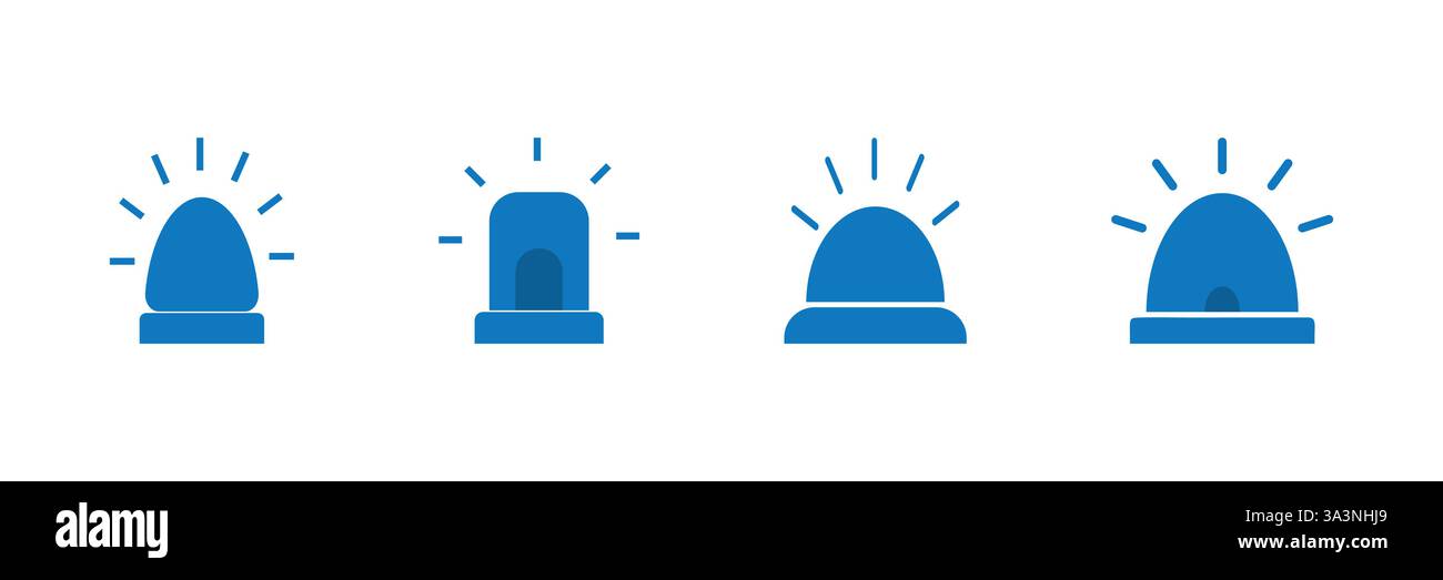 Emergency siren icon in flat style. Police alarm vector illustration on ...