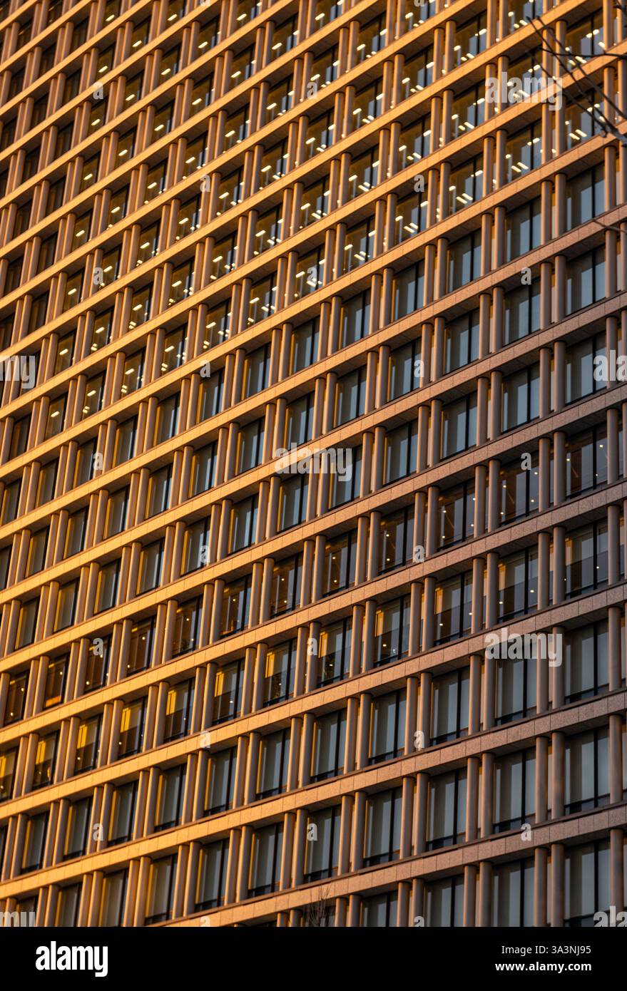 Skyscraper building with windows during golden hour in Tokyo Stock ...