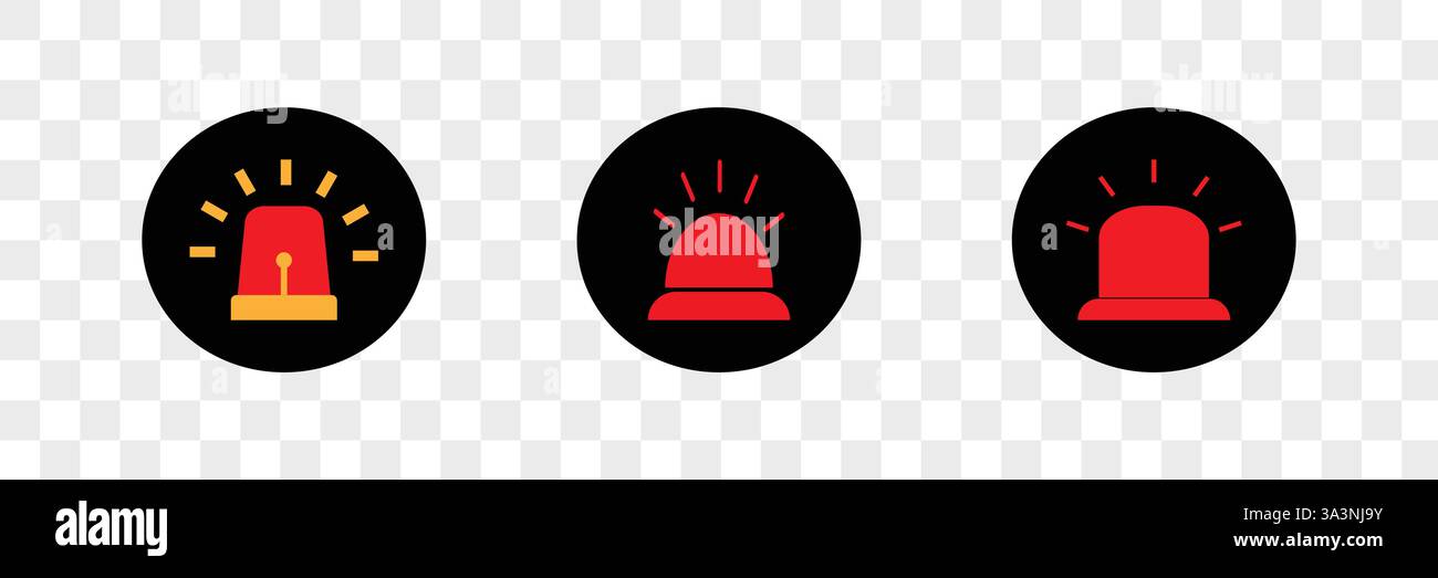 Emergency siren icon in flat style. Police alarm vector illustration on ...