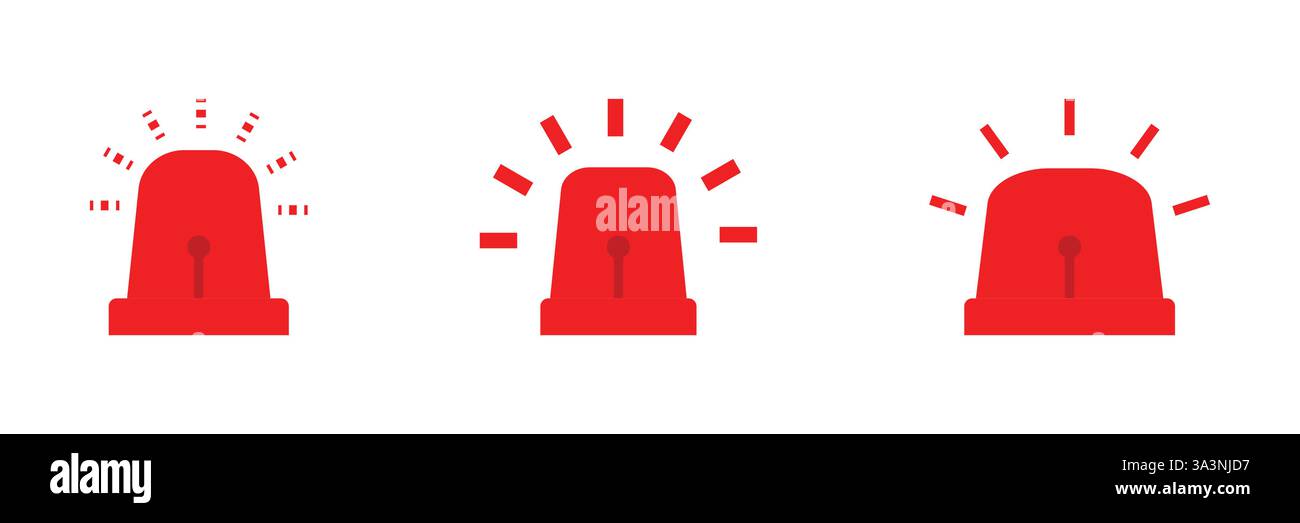 Police siren. Vector realistic pictures of fire or police siren Stock ...