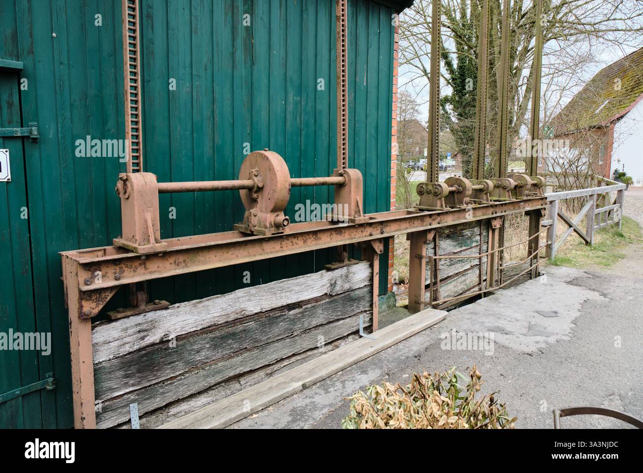 March 16, 2025 - Neubruchhaussen, Germany: Detail of watermill sluice ...