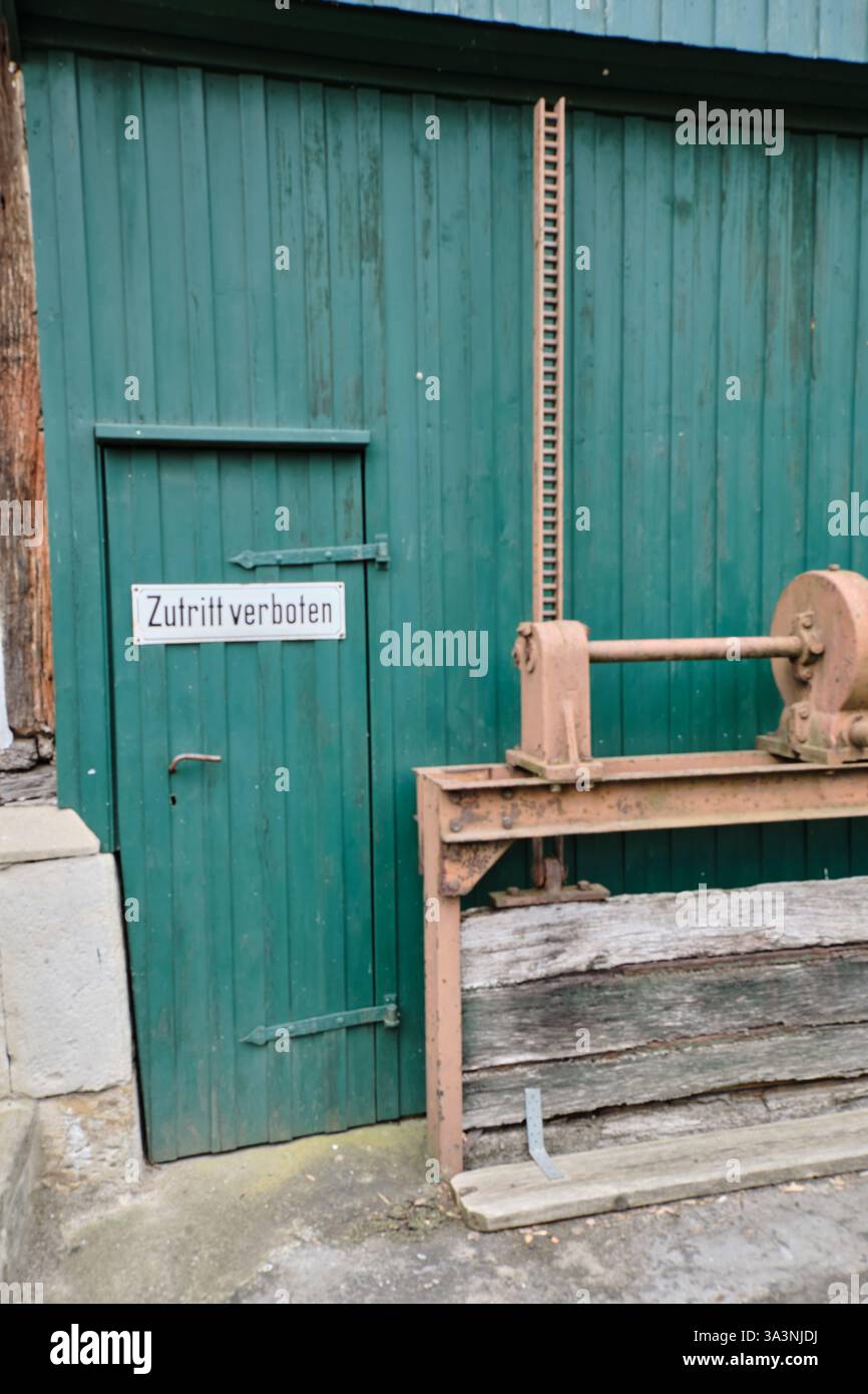 March 16, 2025 - Neubruchhaussen, Germany: Detail of watermill sluice ...