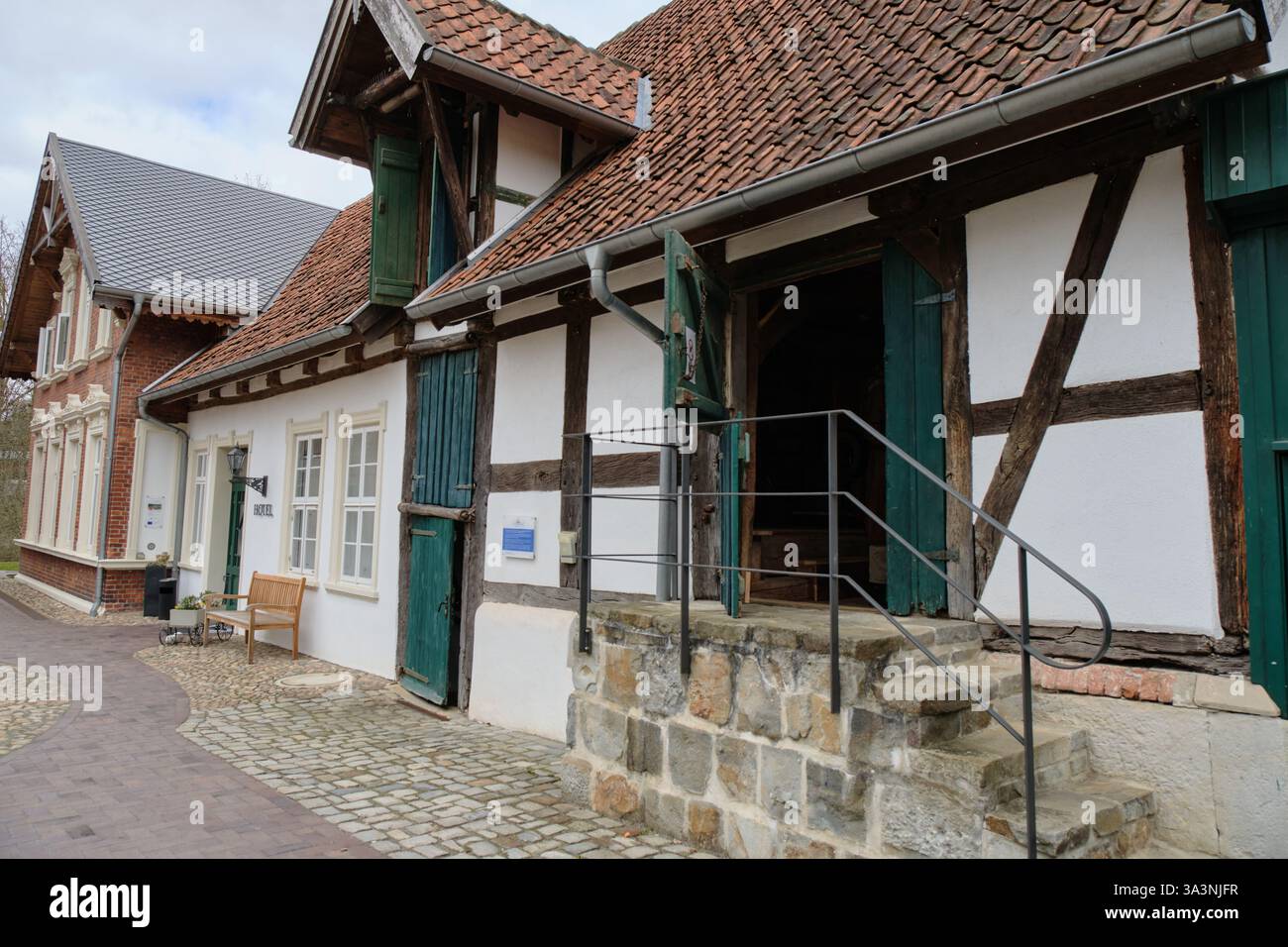 March 16, 2025 - Neubruchhaussen, Germany: Traditional half-timbered ...