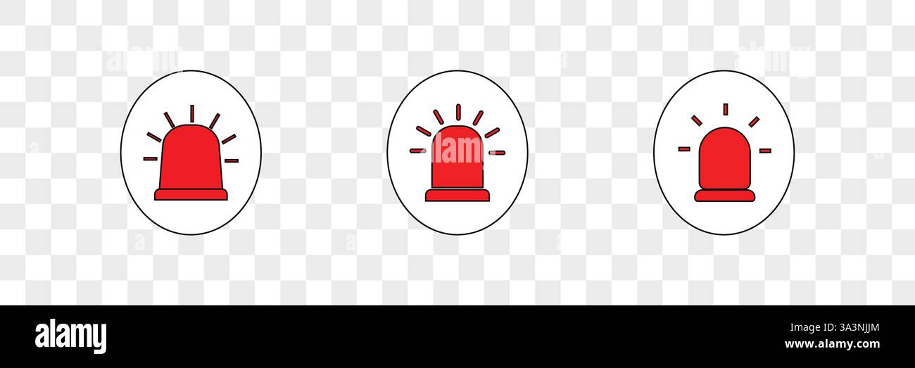 Siren Icon. Red Emergency Flash. Car Alarm Symbol Stock Vector Image ...