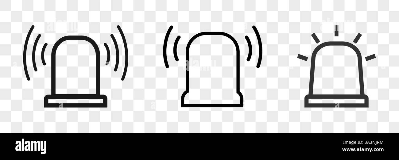 siren line icon, outline symbol, vector illustration, concept sign ...