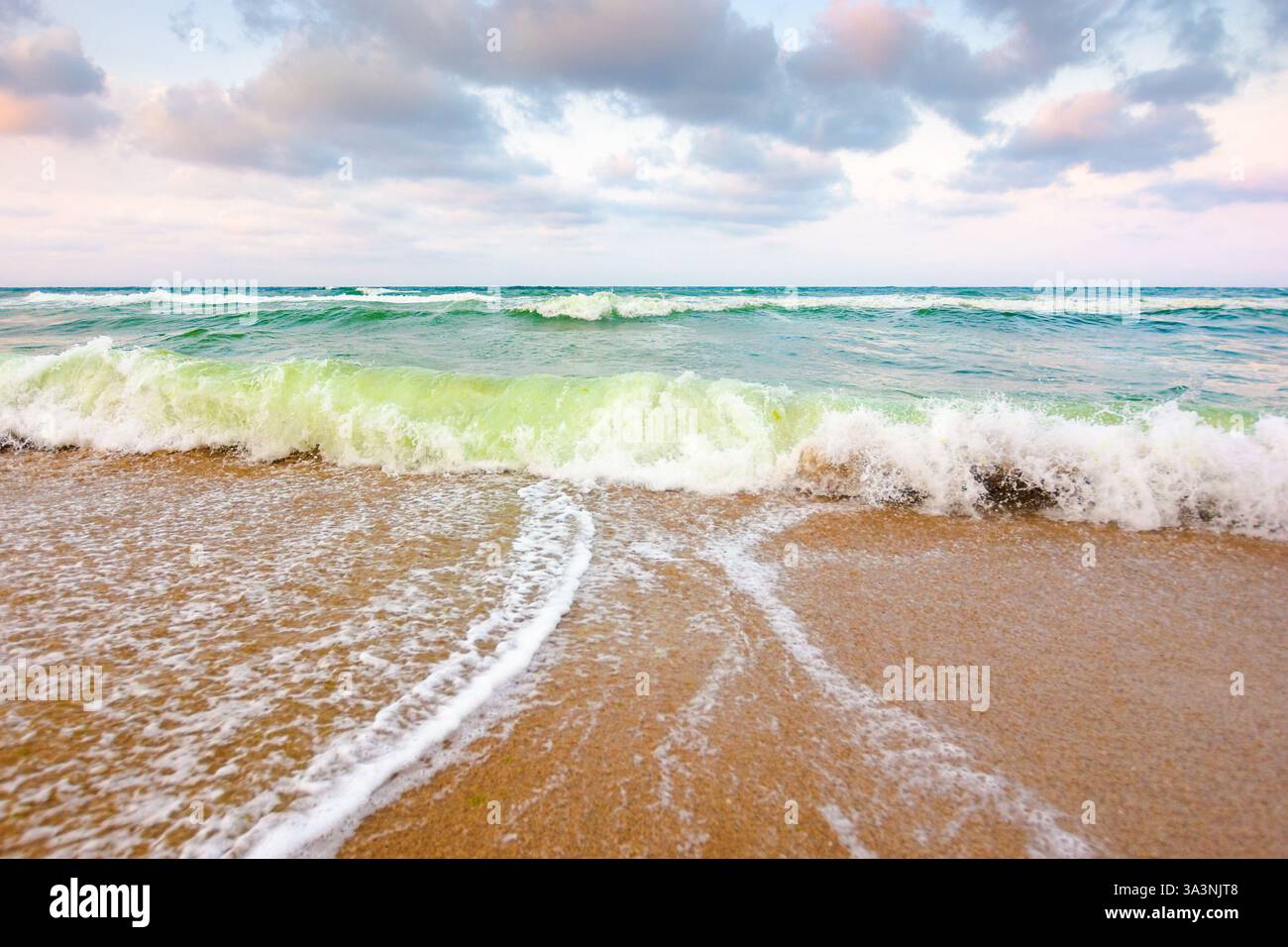 nature background with sea tide. beautiful seaside. water surface ...