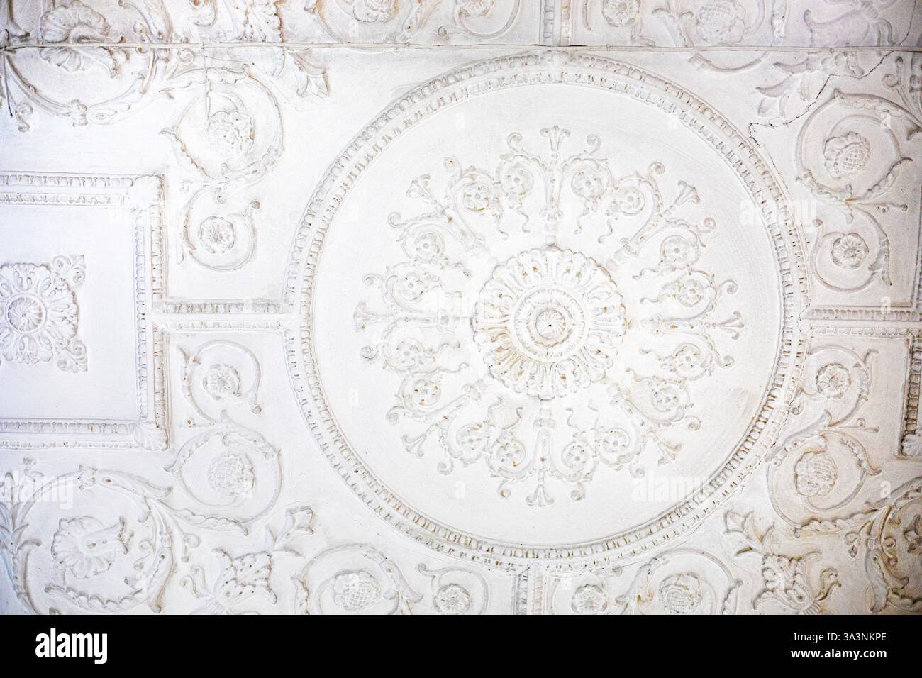 beautiful rococo and baroque relief on the ceiling Stock Photo - Alamy