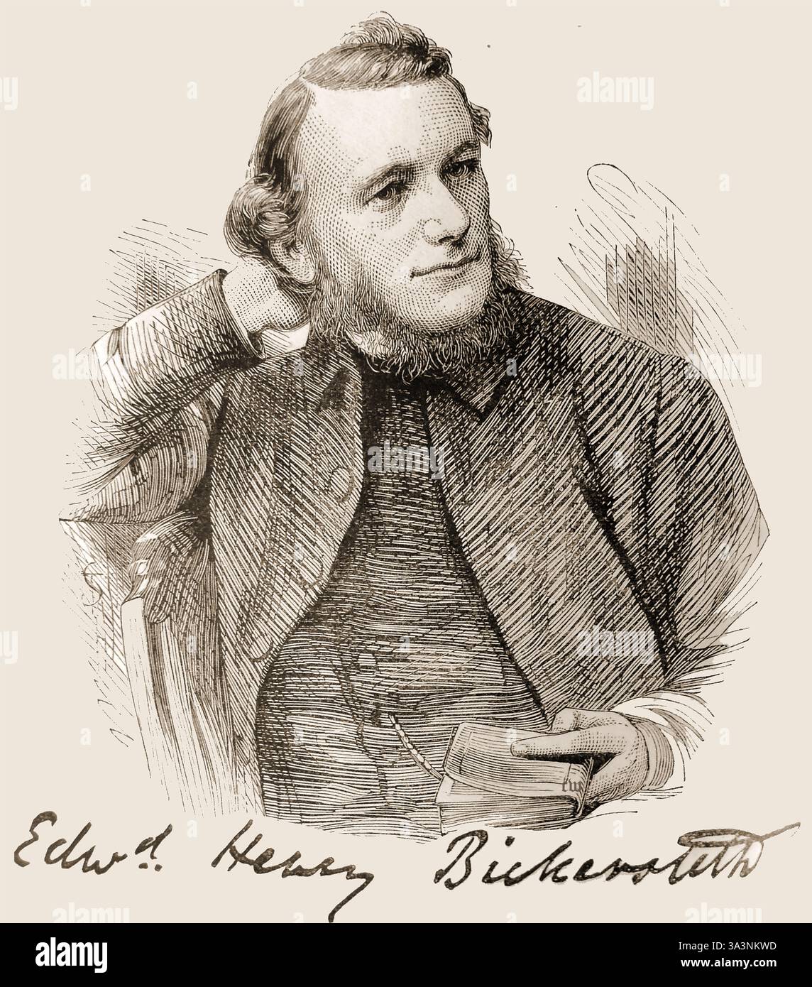 A 19th century engraving of Bishop Edward Henry Bickersteth (1825-1906 ...