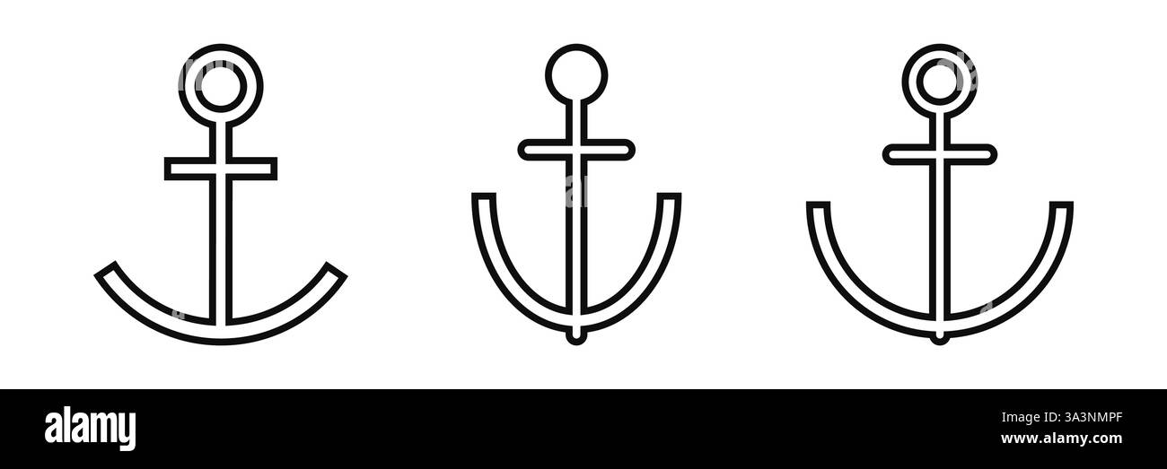 Boat anchor. Hand drawn boat anchor vector illustration. Vintage anchor engraving style drawing ...