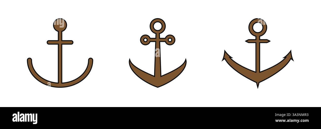 Boat anchor. Hand drawn boat anchor vector illustration. Vintage anchor ...