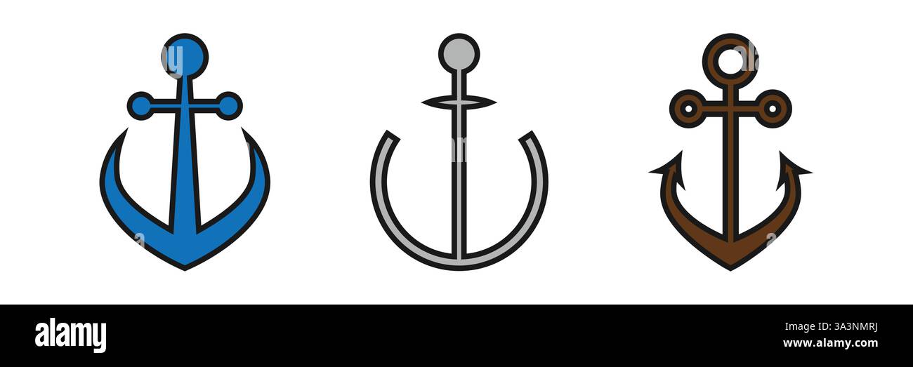 Anchor icon on white Stock Vector Images - Alamy