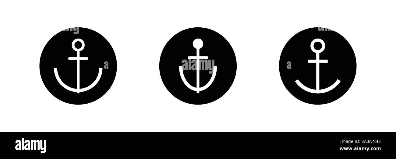 Ship Anchor Symbol Cut Out on White background Stock Vector Image & Art ...