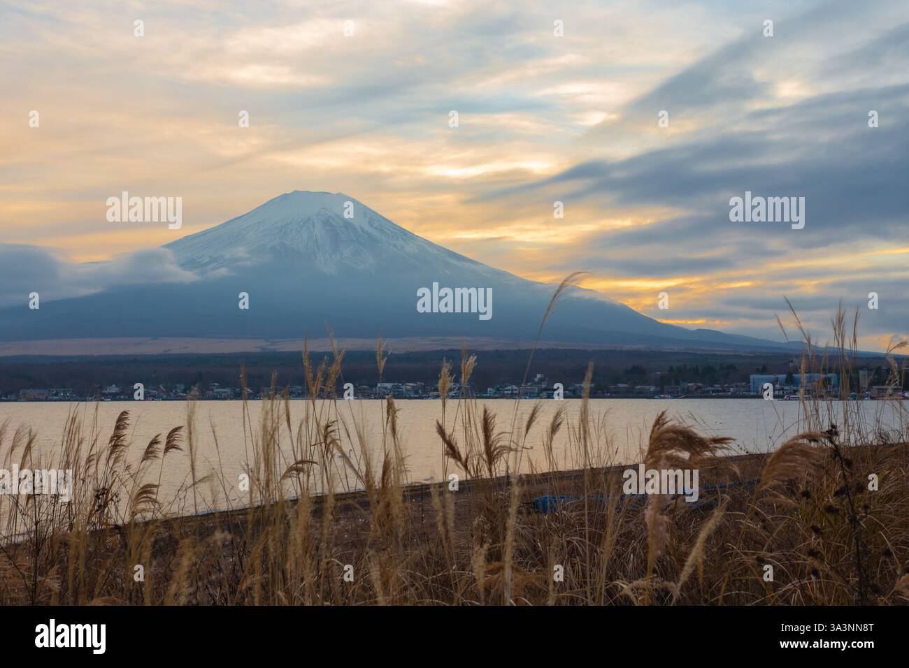 Lake Yamanaka, Yamanashi Prefecture is the largest of the five lakes ...
