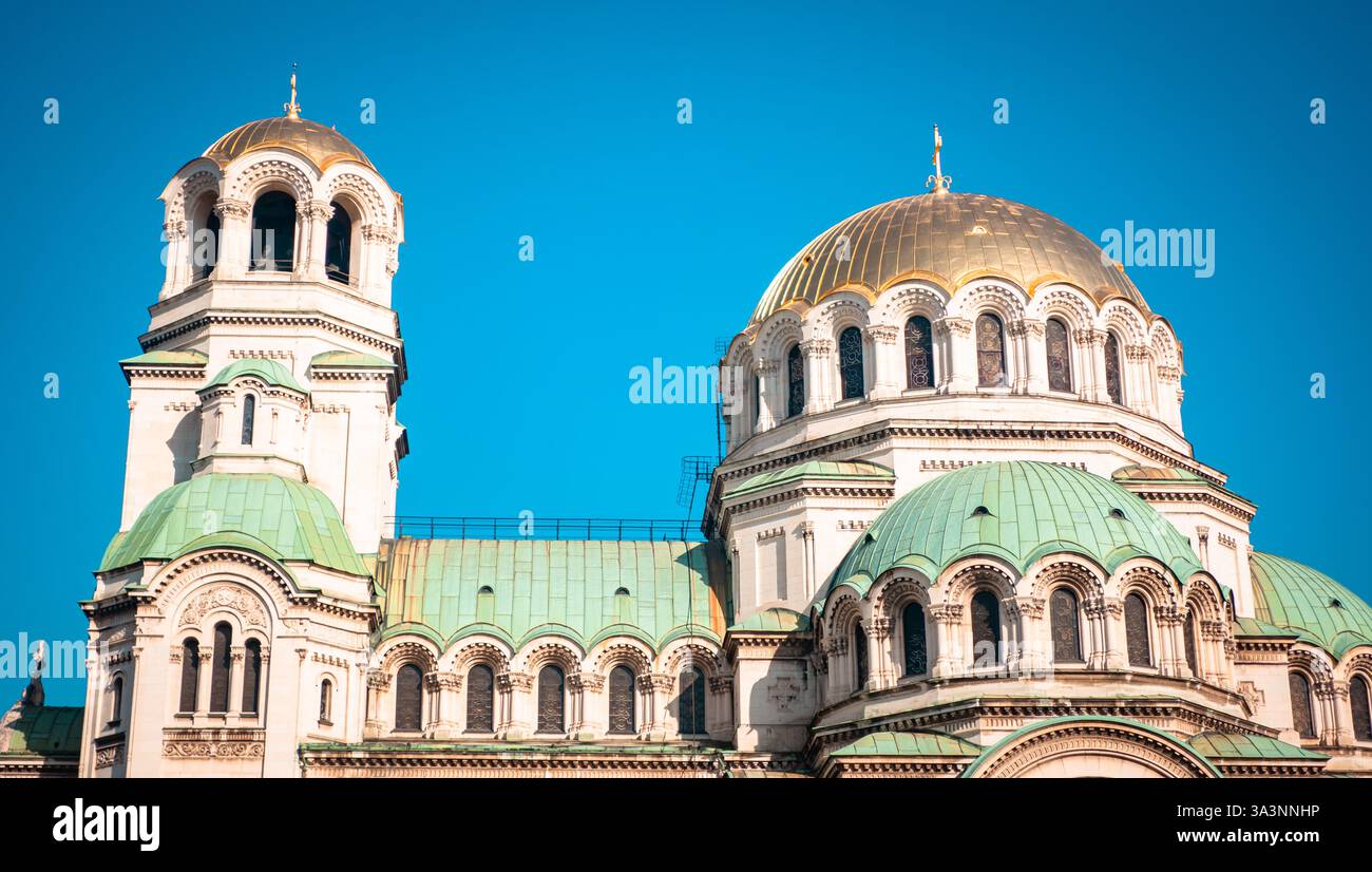 Street view of Saint Alexander Nevsky Cathedral in Sofia, Bulgaria ...