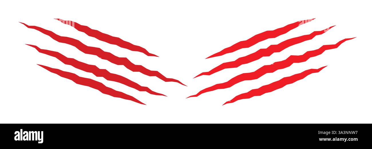 Scratch claws mark icon. Trace of wild animal, monster or dinosaur ...