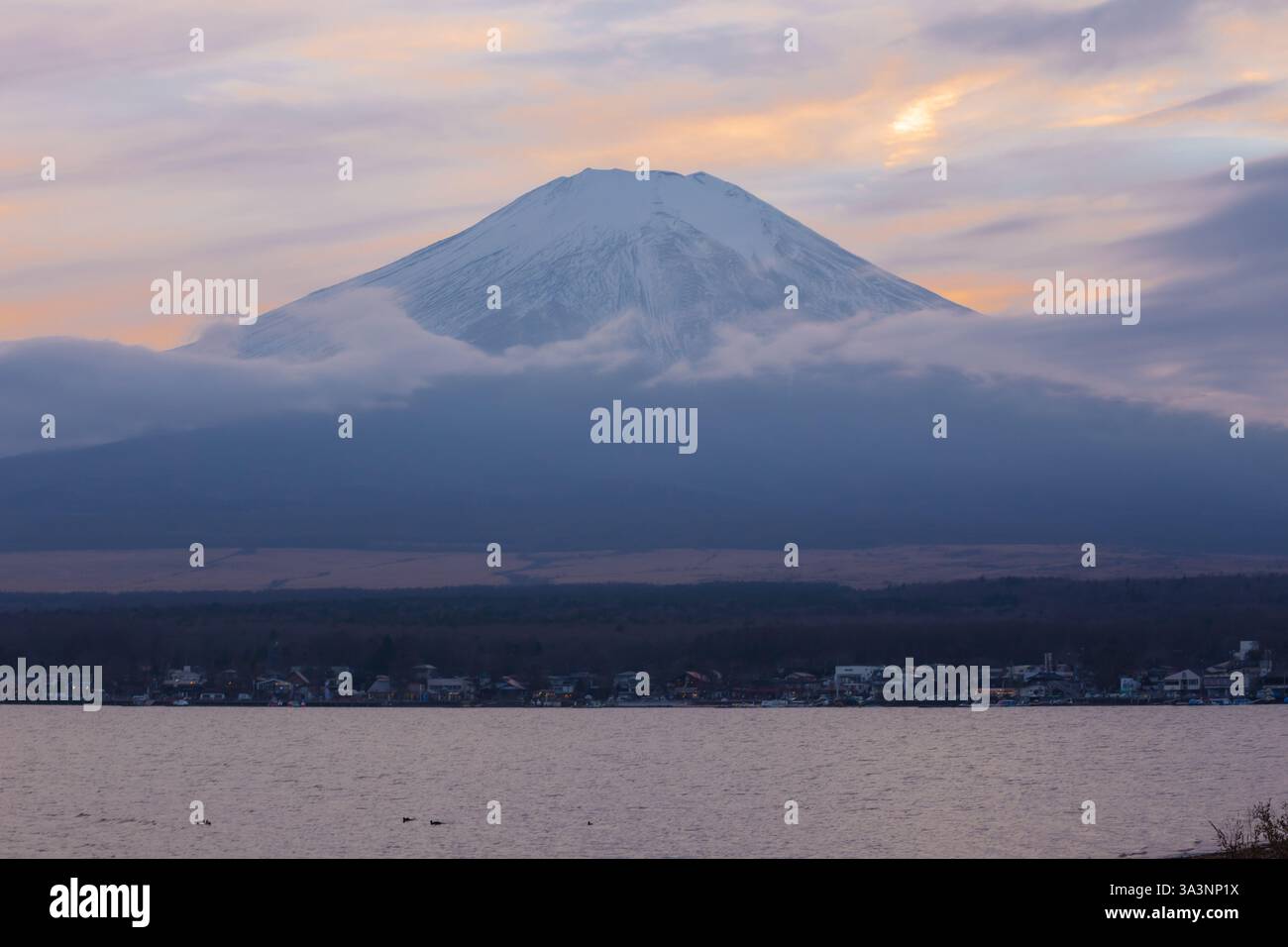 Lake Yamanaka, Yamanashi Prefecture is the largest of the five lakes ...