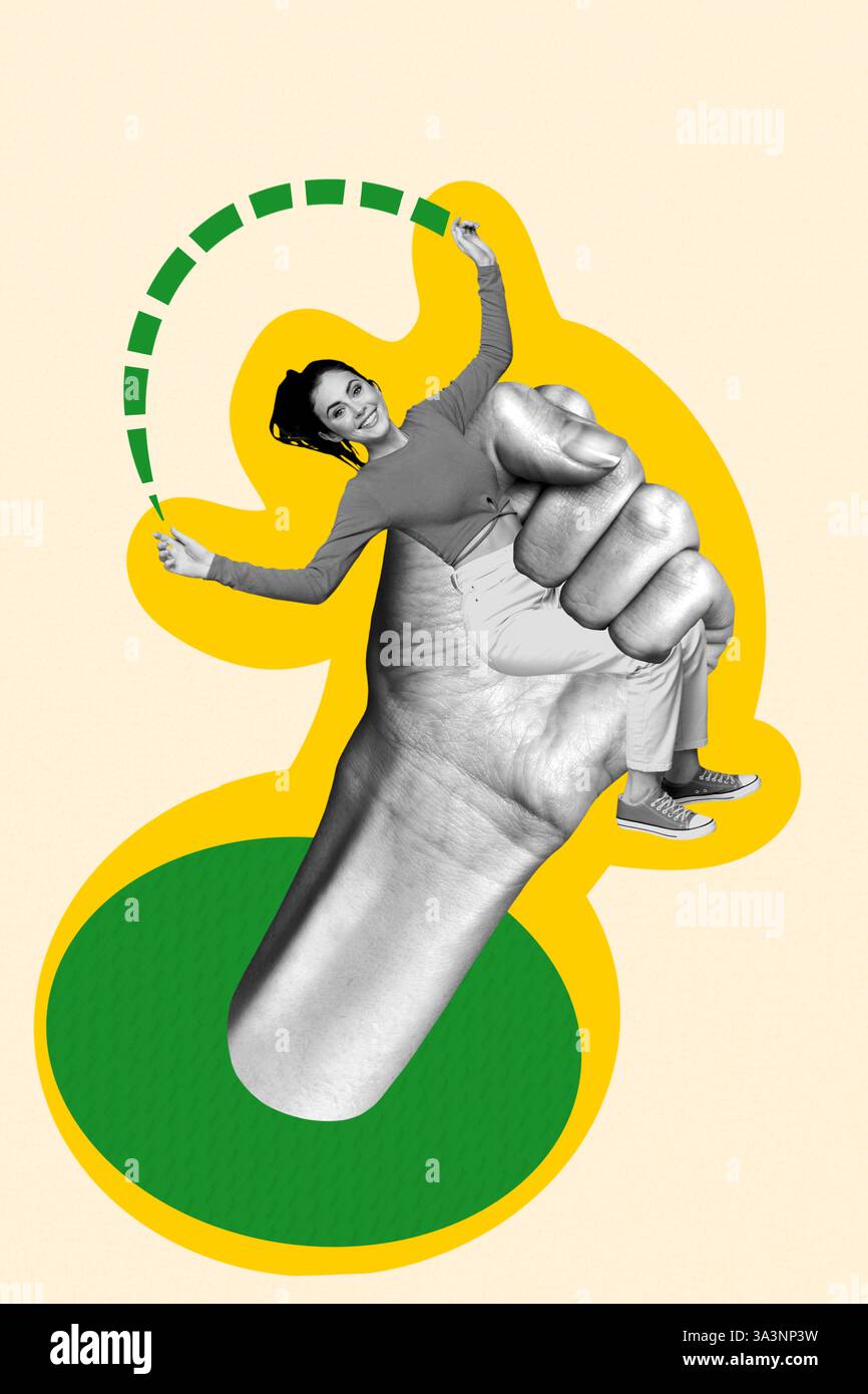 Composite sketch design artwork 3D photo collage of silhouette finger ...