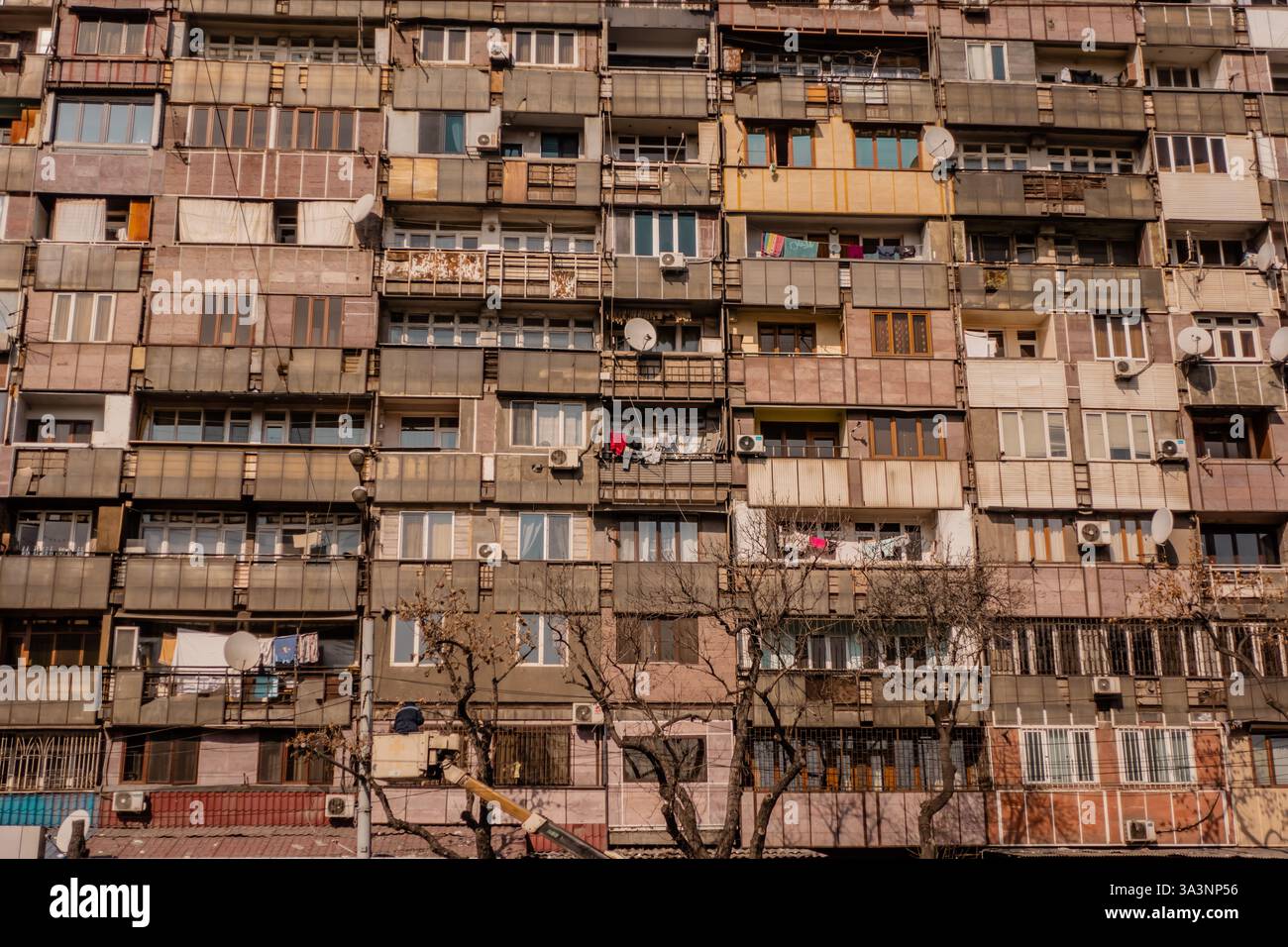 communist Soviet-era apartment blocks in Yerevan, Armenia Stock Photo ...