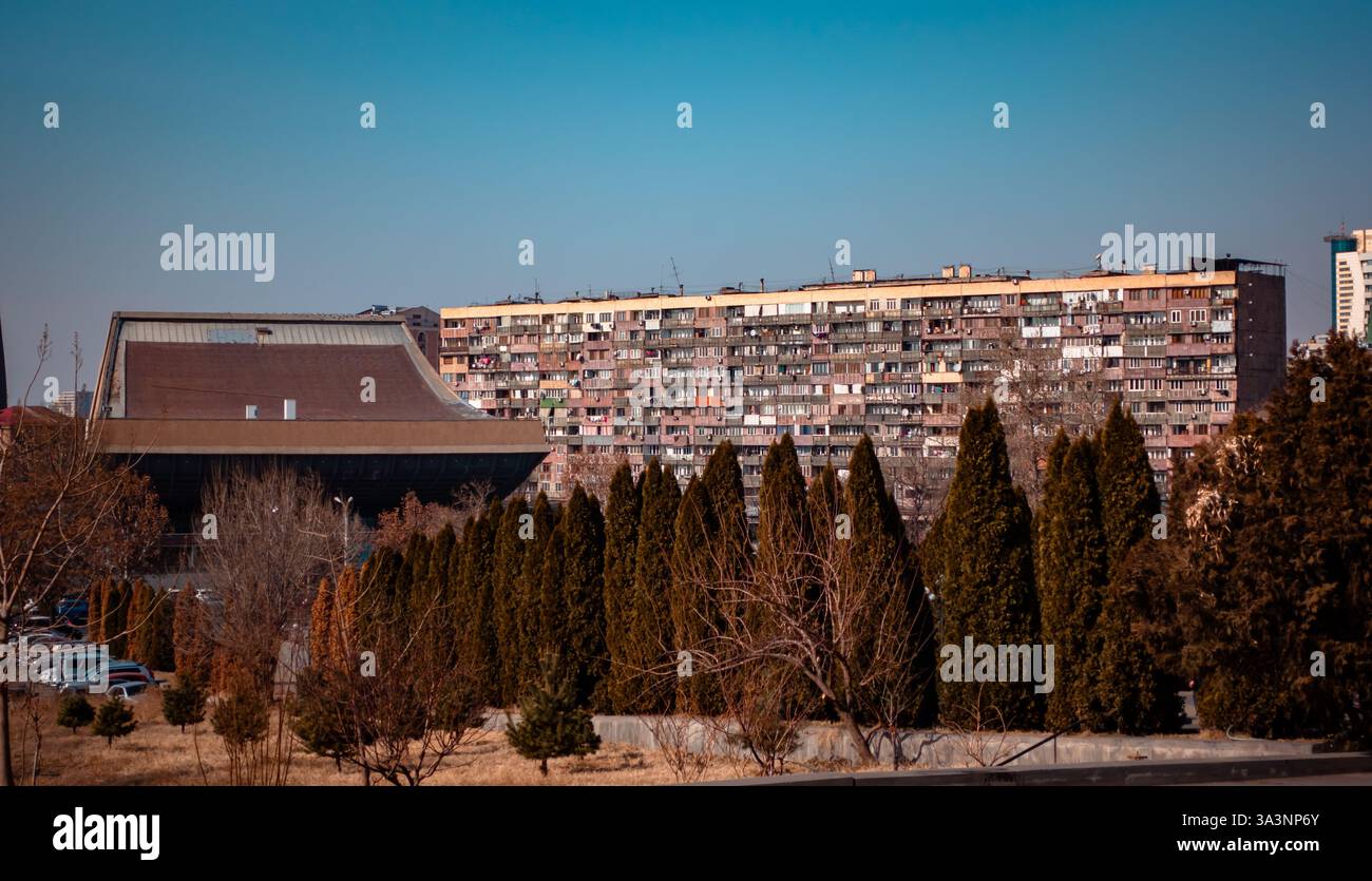 communist Soviet-era apartment blocks in Yerevan, Armenia Stock Photo ...