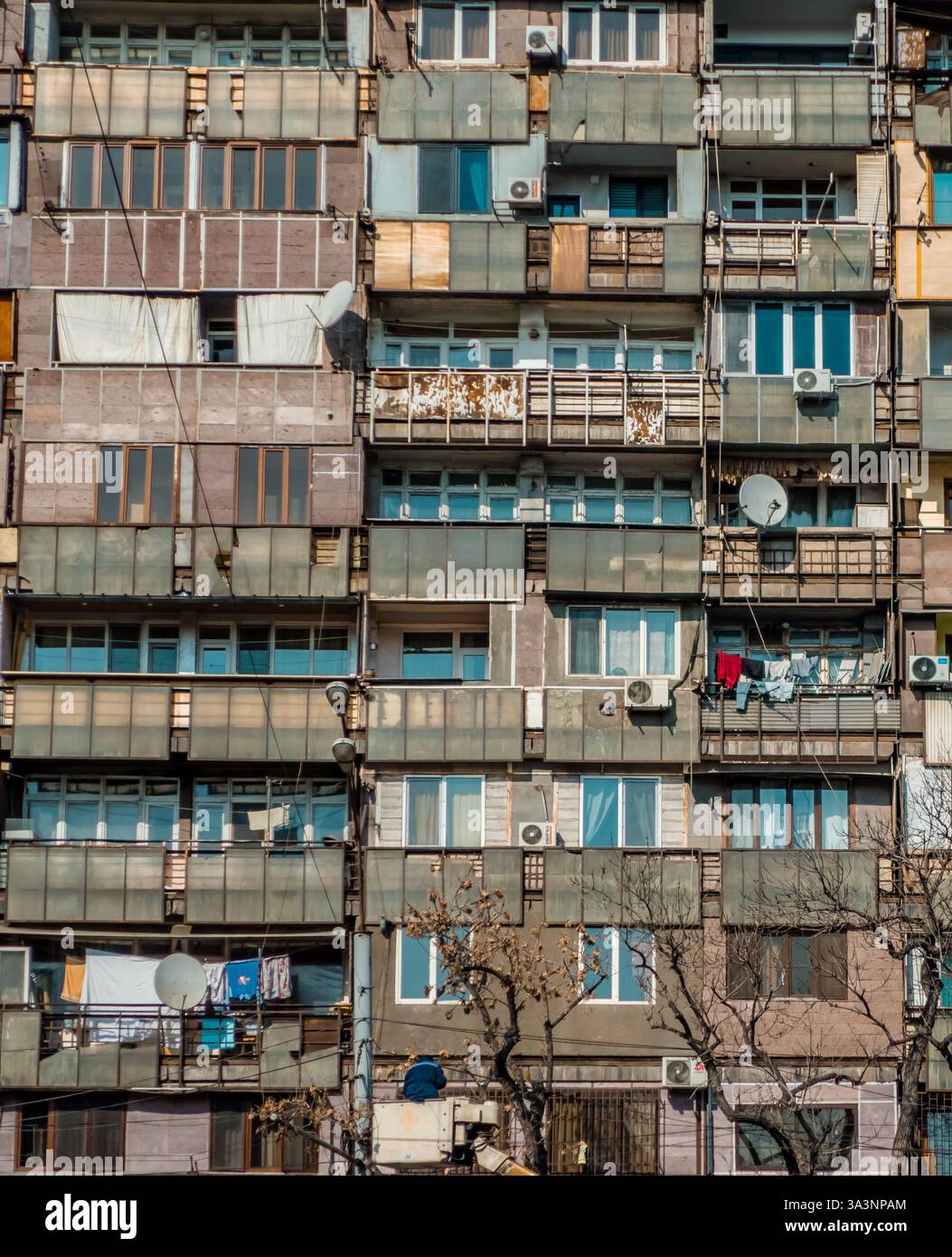 communist Soviet-era apartment blocks in Yerevan, Armenia Stock Photo ...