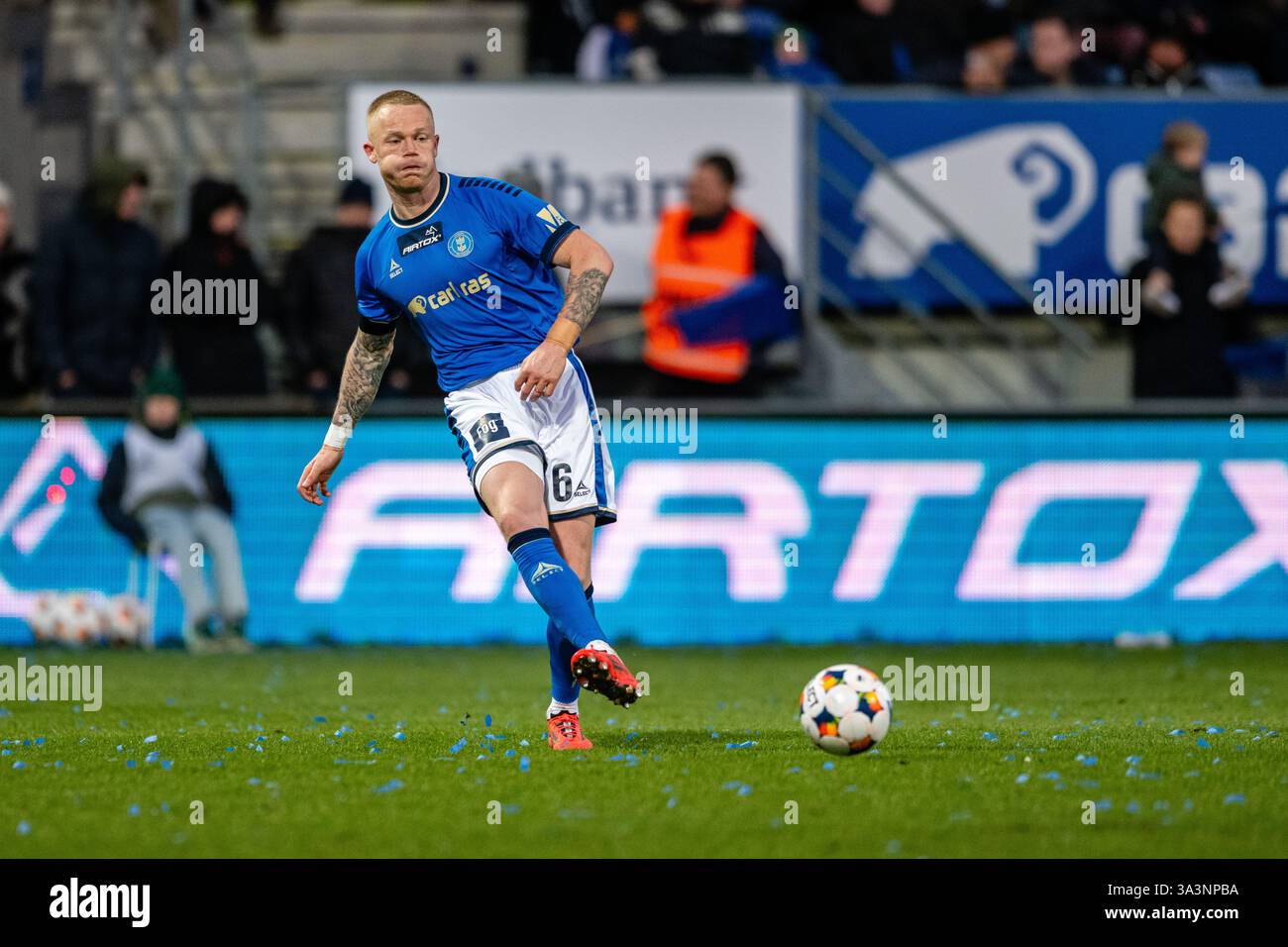 Lyngby, Denmark. 16th Mar, 2025. Rasmus Thelander (6) of Lyngby ...