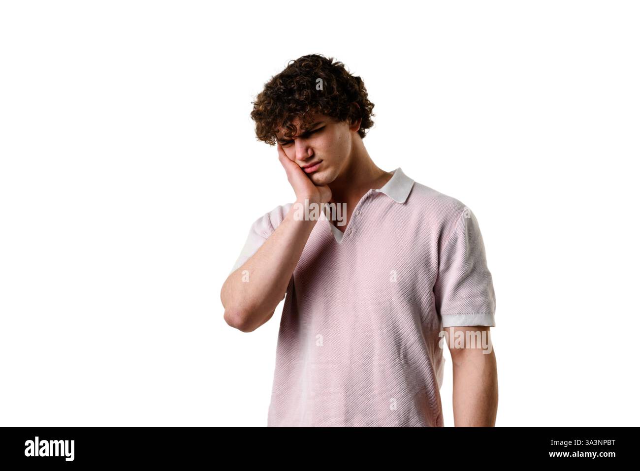 Man is struggling from pulpitis. Cracked tooth hurts from bacterial ...